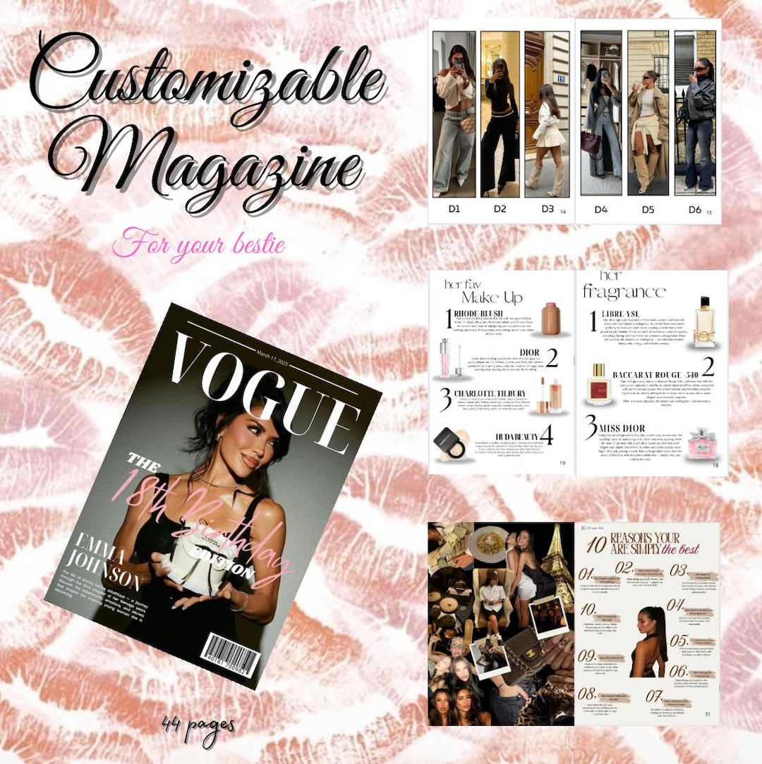 Custom Vogue Magazine Cover – Personalized Fashion Magazine – Editable ...