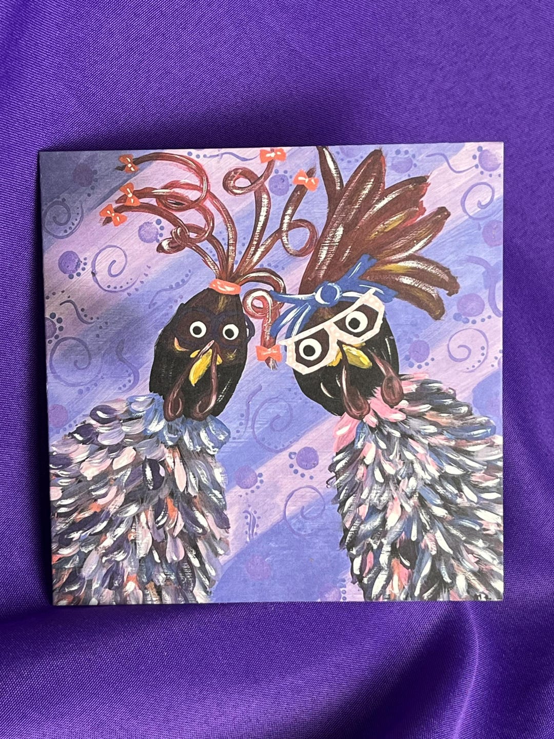 BUSY BIDDIES 5.5"x5.5" Square Greeting Card - Etsy