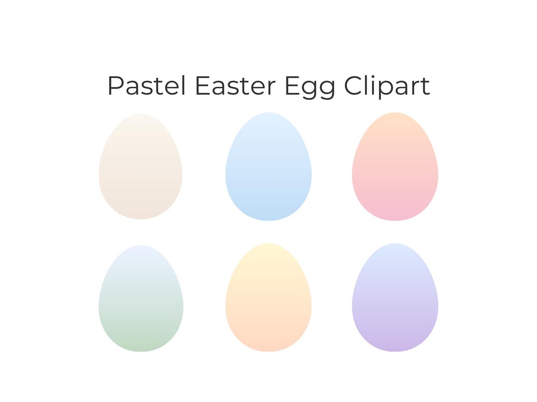Pastel Easter Egg Clipart – 6 Soft Gradient PNG Files – Digital ...