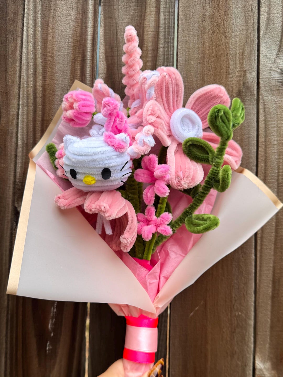 Hello Kitty Pipe Cleaner Flower Bouquet - Etsy