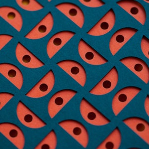 Evergreen Geometric Half Circle Pattern Paper Cut Card Laser - Etsy