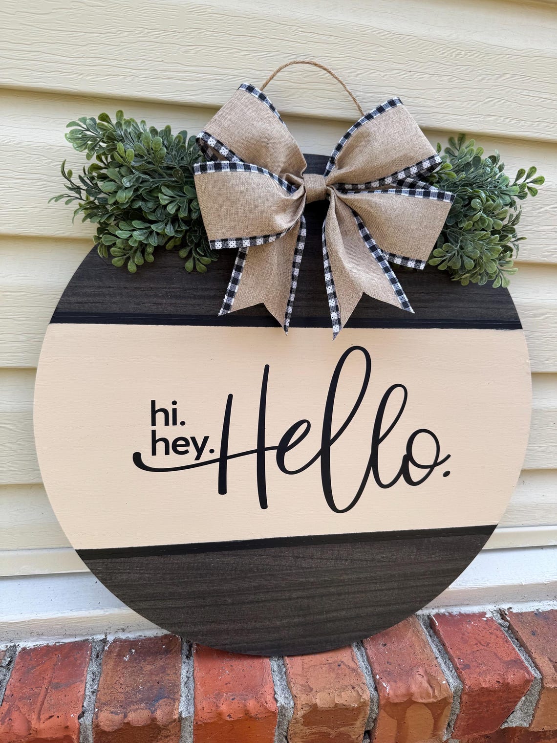 Hi Hey Hello Door Sign | Door Hanger | Front Door Wreath | Housewarming ...