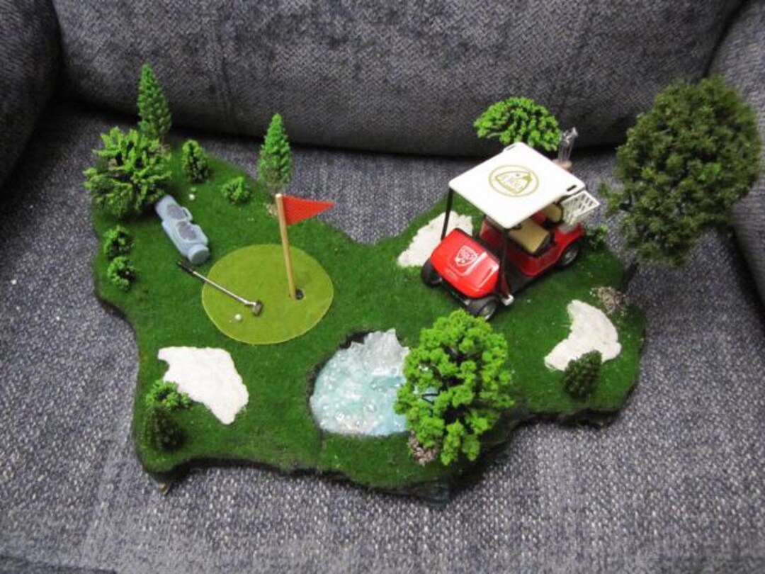 GOLF COURSE DIORAMA Featuring a Tricked Out Golf Cart - Etsy