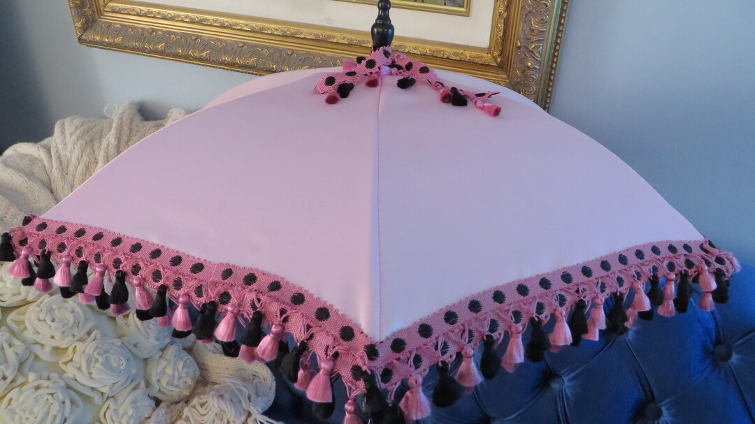 SEE SHOP NOTICE Victorian Parasol Umbrella in Pink Satin Featuring Pink ...