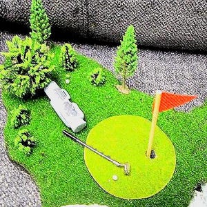 GOLF COURSE DIORAMA Featuring a Tricked Out Golf Cart Water Hazzard ...
