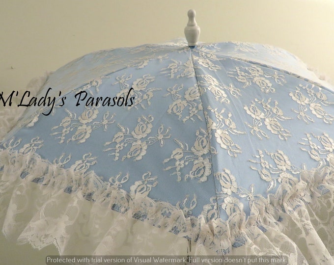 SEE SHOP NOTICE** Victorian Parasol Umbrella Elegant Chantilly Lace ...