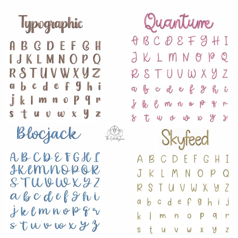 60 3D Puff Machine Embroidery Fonts Bundle | 1 to 3.5 Inch Sizes | 9 ...