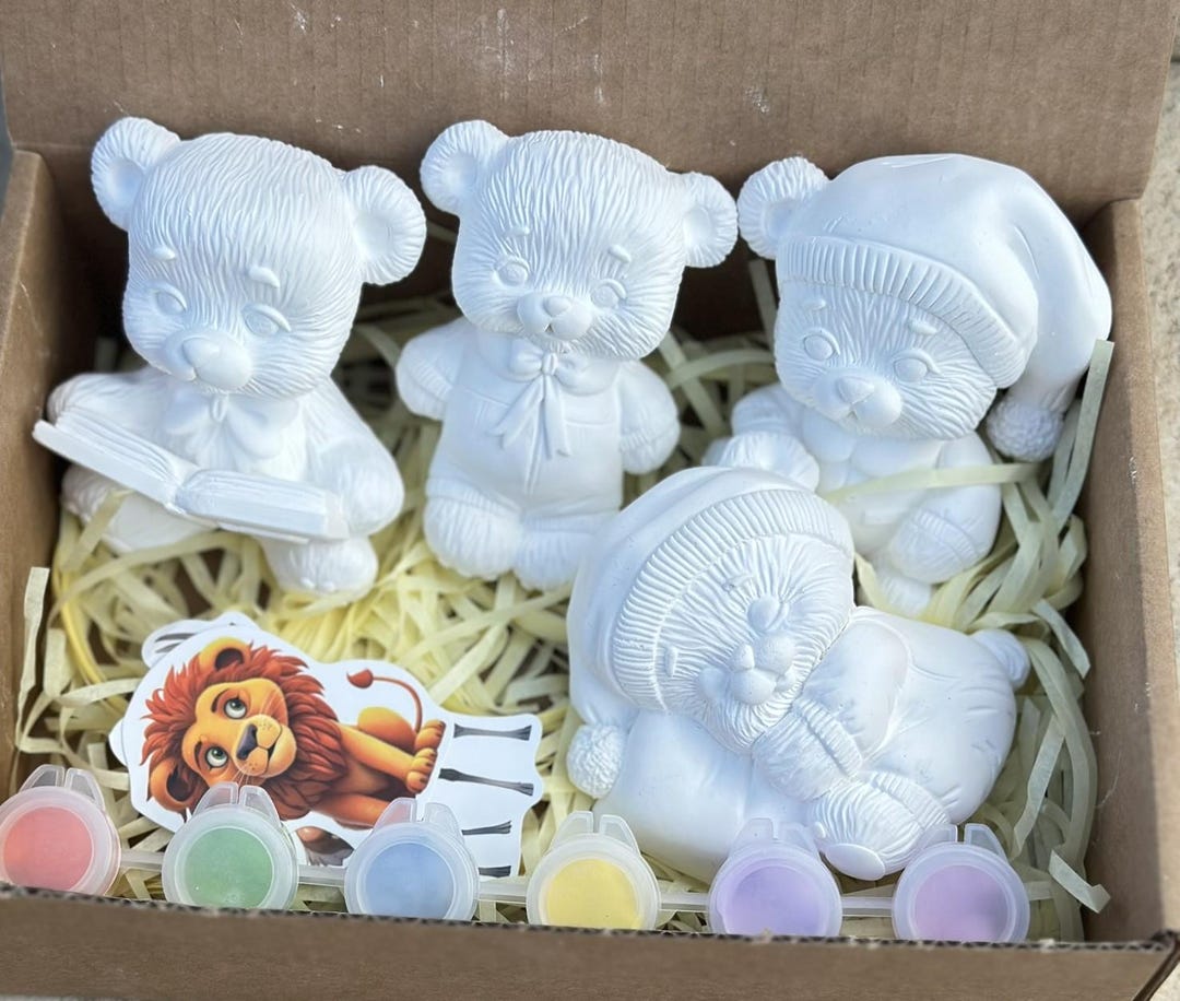 Color Your Own Figure | Plaster Painting Teddy Bear Set | Kids Painting ...
