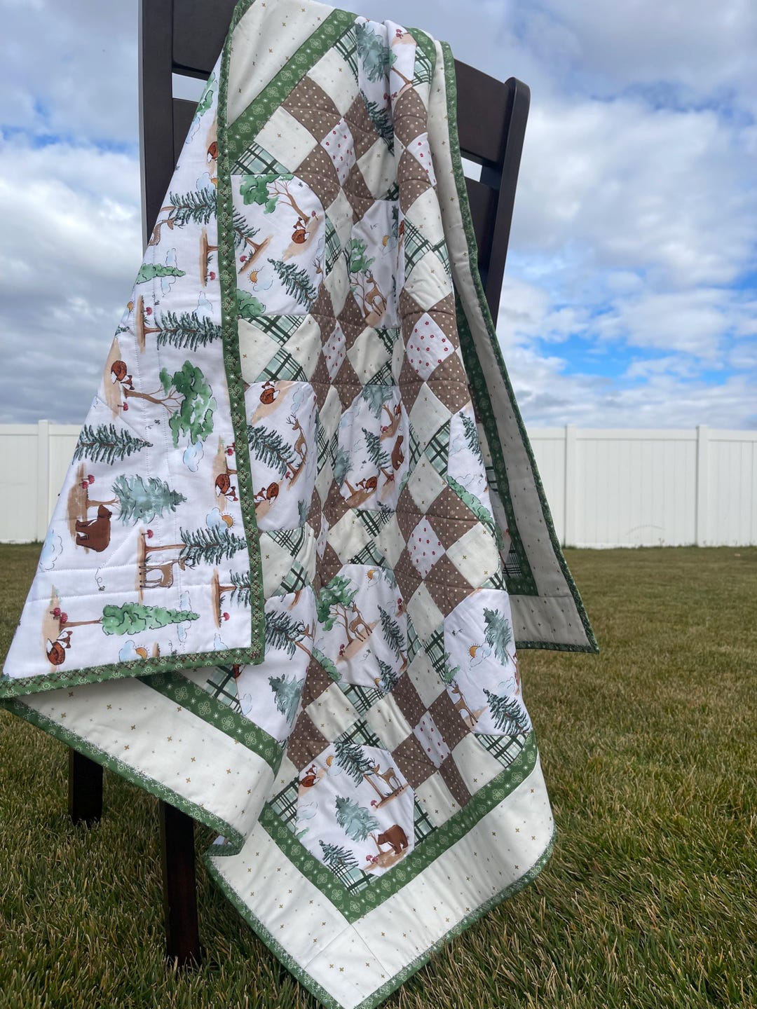 Forest Animals Baby Quilt, Finished 35x35 - Etsy