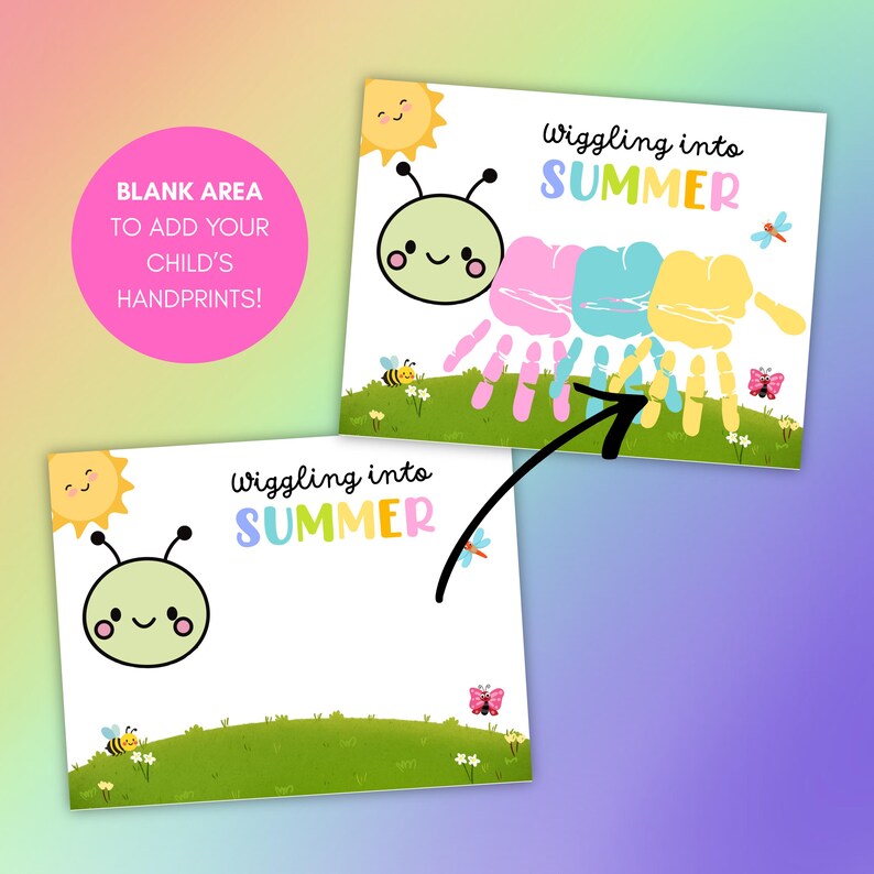 Caterpillar Handprint Craft | Summer Preschool Keepsake (instant ...