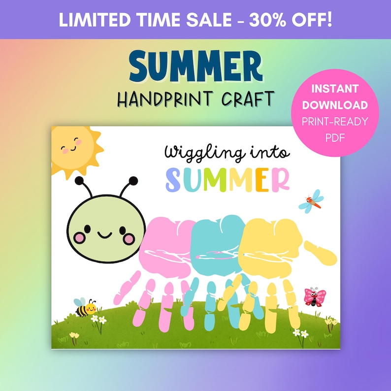 Caterpillar Handprint Craft | Summer Preschool Keepsake (instant ...