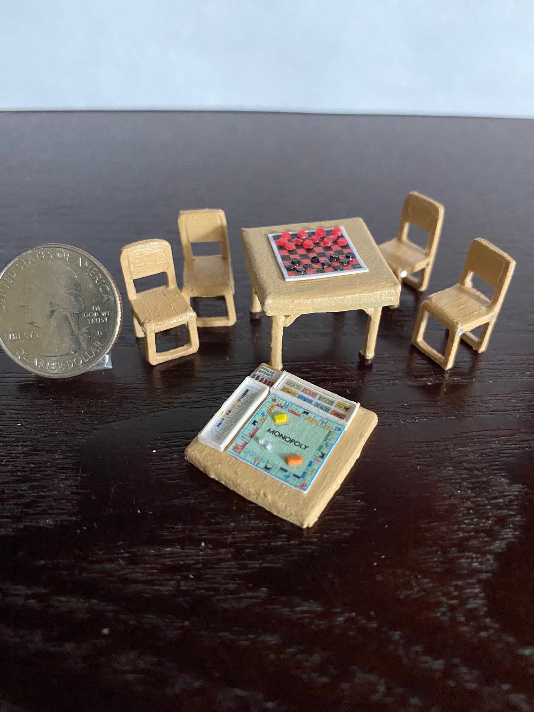 Quarter Inch Scale Miniature Game Table - Etsy