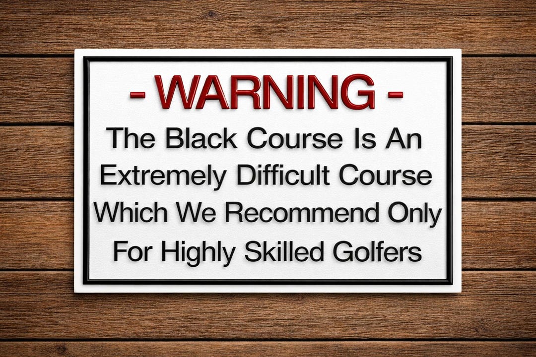 Bethpage Black Course Warning Sign Golf - Etsy