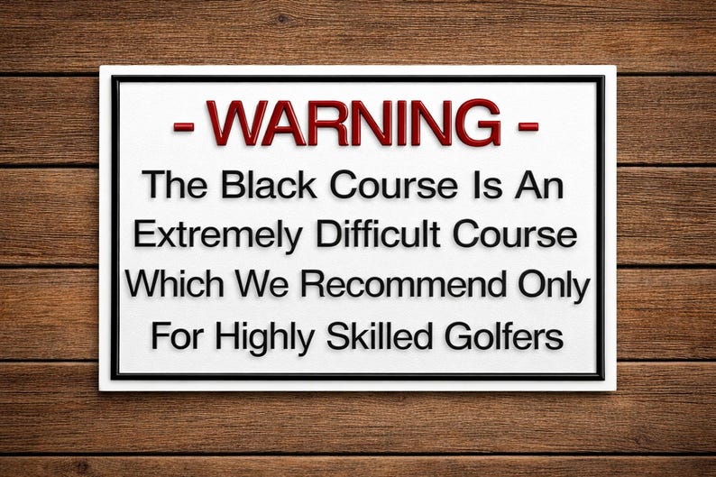 Bethpage Black Course Warning Sign Golf Etsy