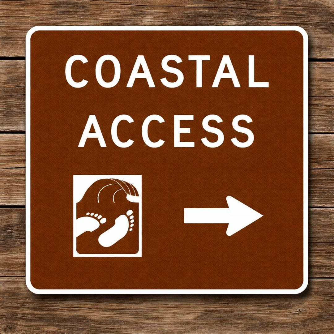 California Coastal Access Road Sign Travel Interstate Highway Beach ...