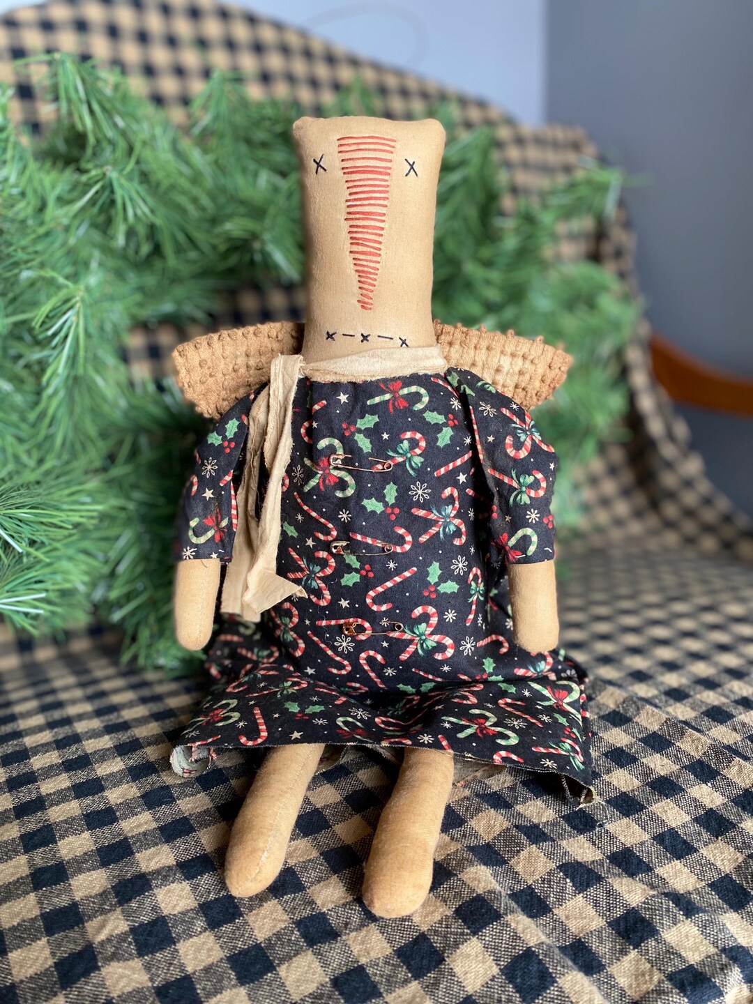 Primitive Christmas Angel With Rusty Halo – 17” Tall - Etsy
