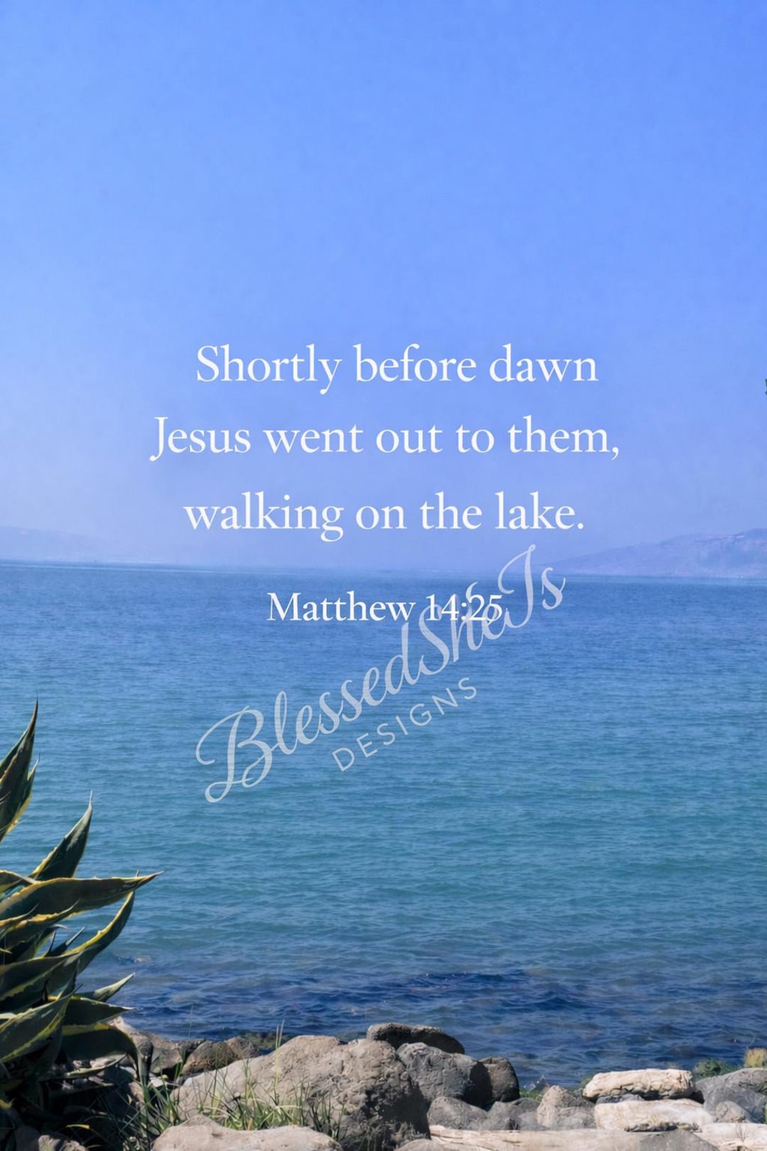 Jesus Walking on Water | Matthew 14:25 Bible Verse Wall Art | Christian ...