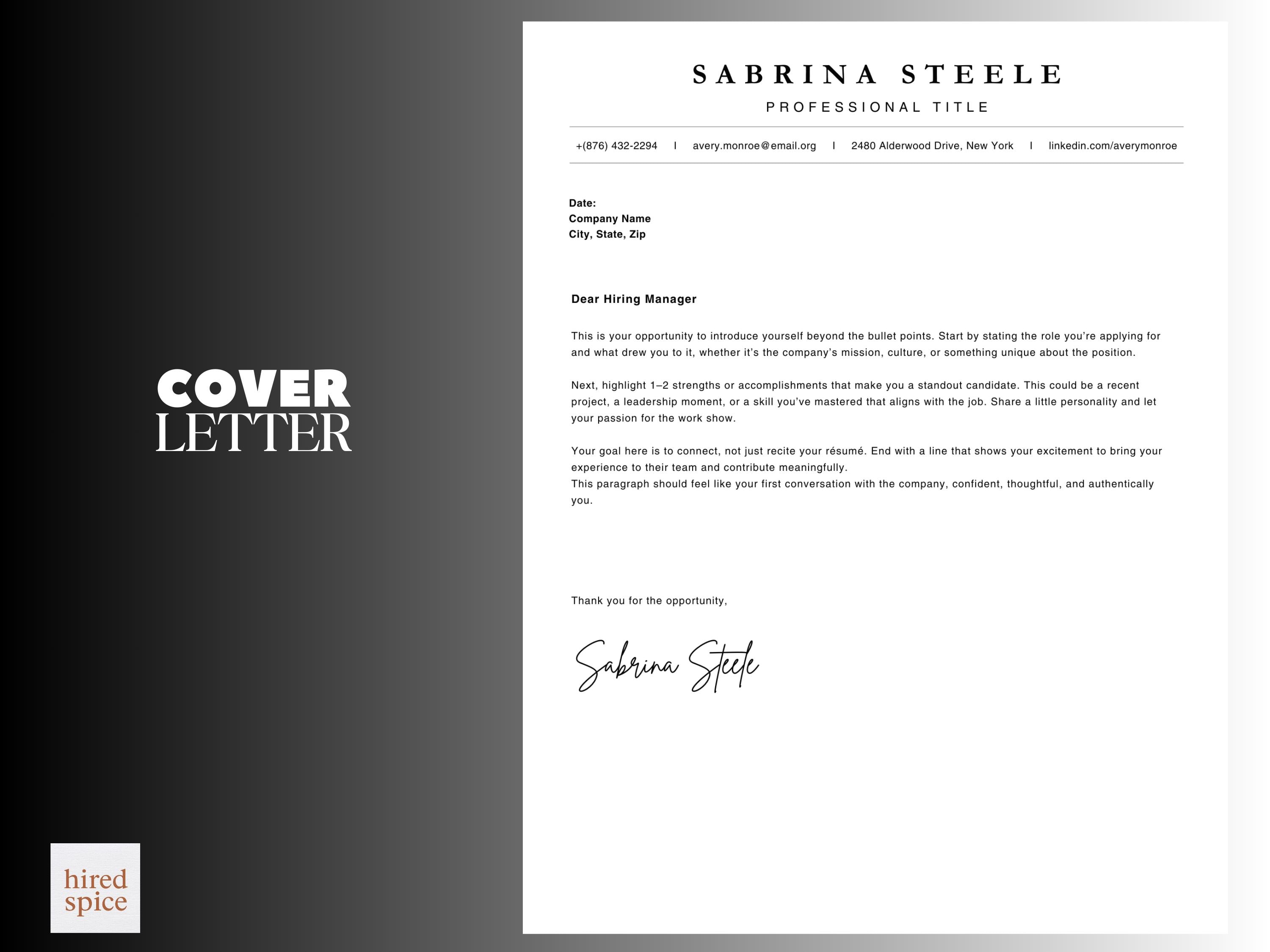 ATS Clean Minimalist CV/ Resume I Black & White Template (microsoft ...