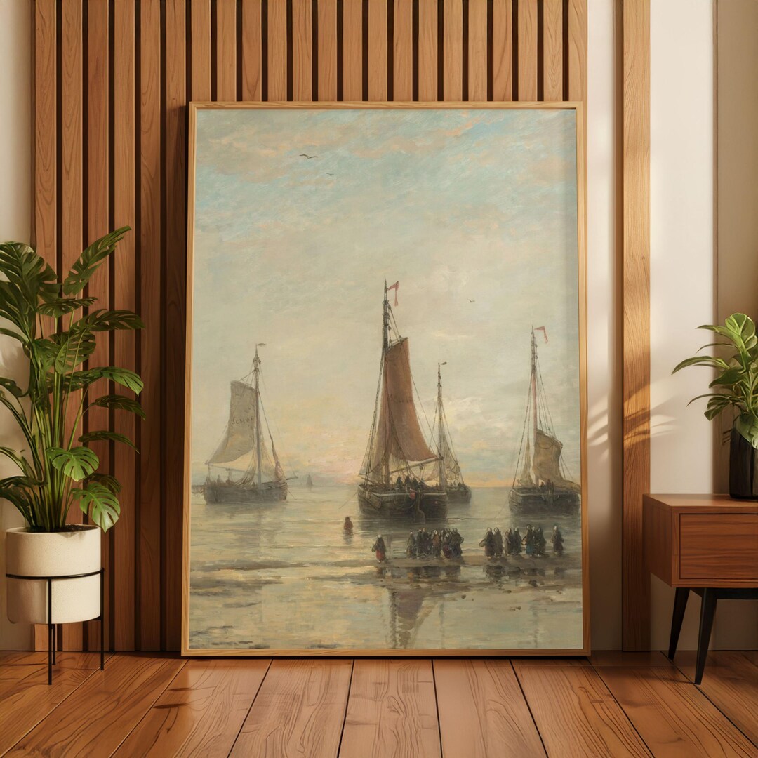 Vintage Nautical Sailboat Rolled Poster - Antique Coastal Seascape Wall ...
