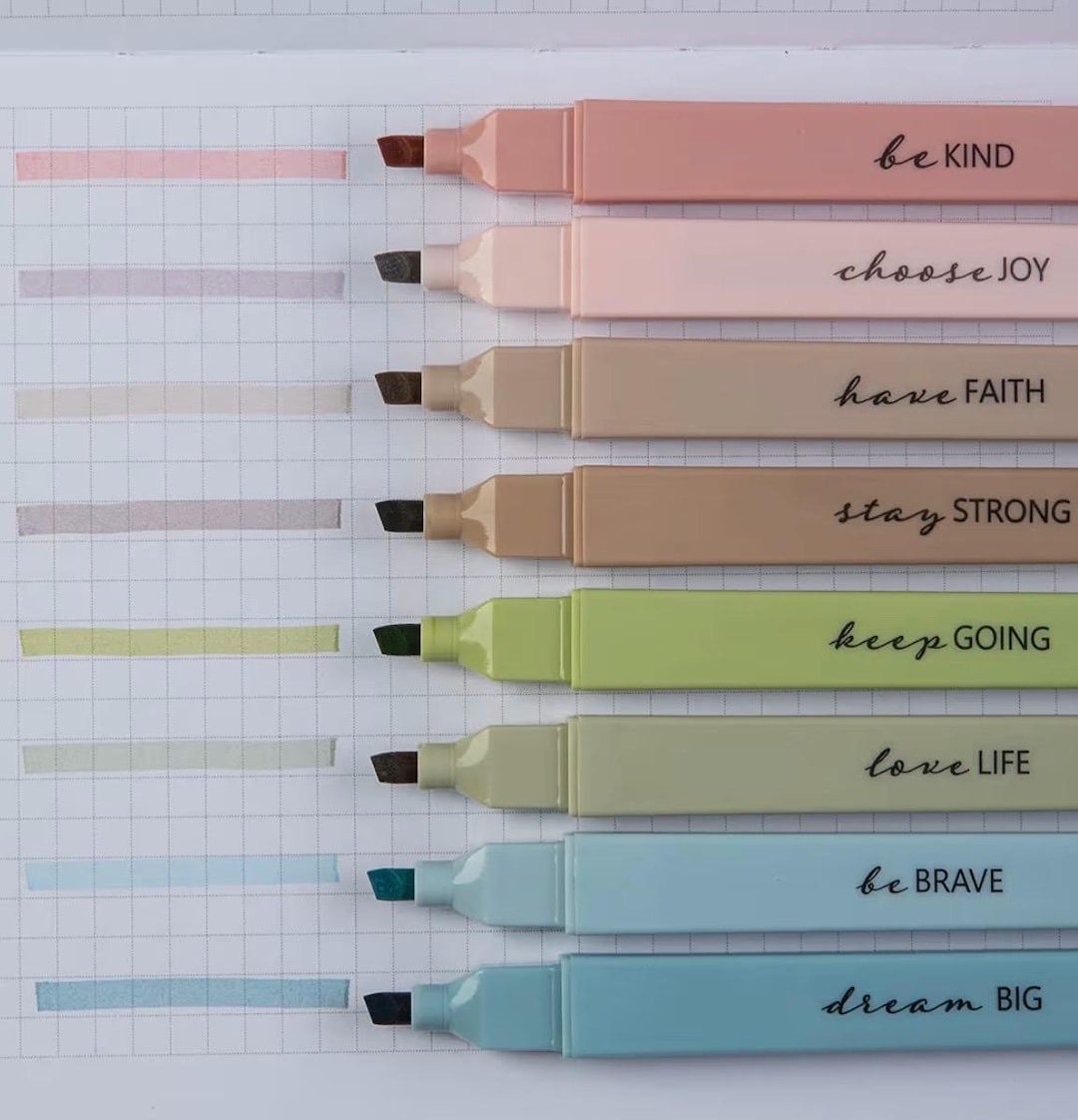 Bible Safe Highlighters | No Bleed Dual Tip Pens | Pastel | Neutral ...