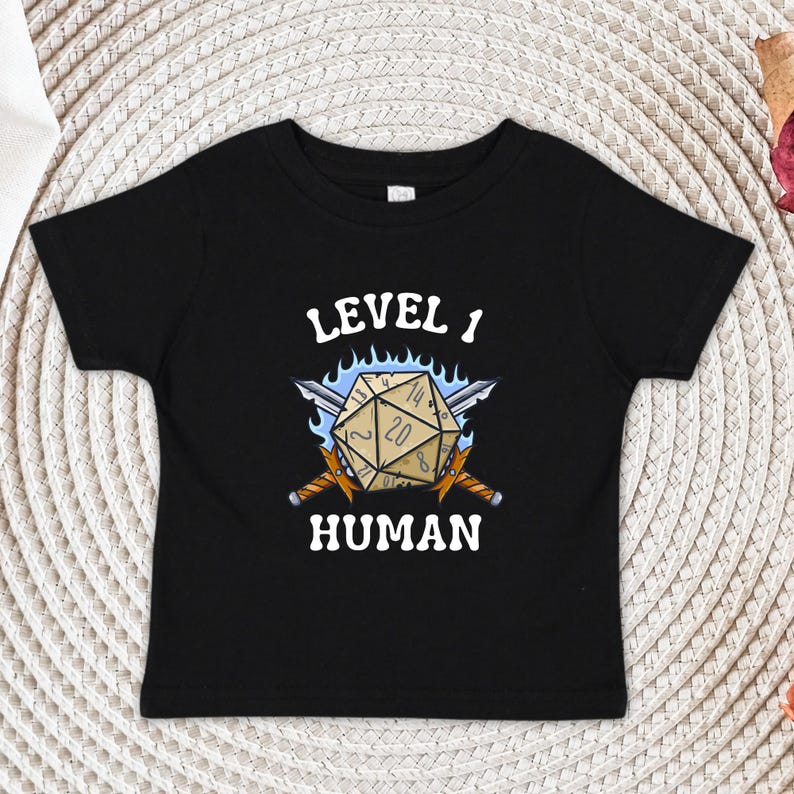 Level 1 Human Baby Onesie®, Twenty Sided Dice, MMO, RPG, Baby Shower ...
