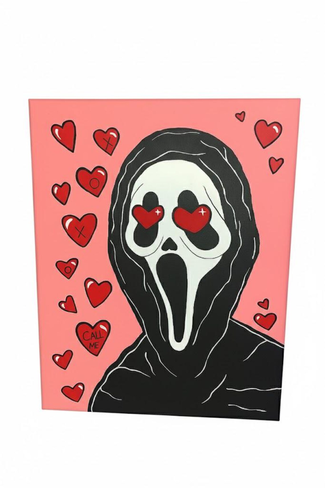 Valentine Ghostface Canvas Painting - Hand Painted Original Acrylic ...