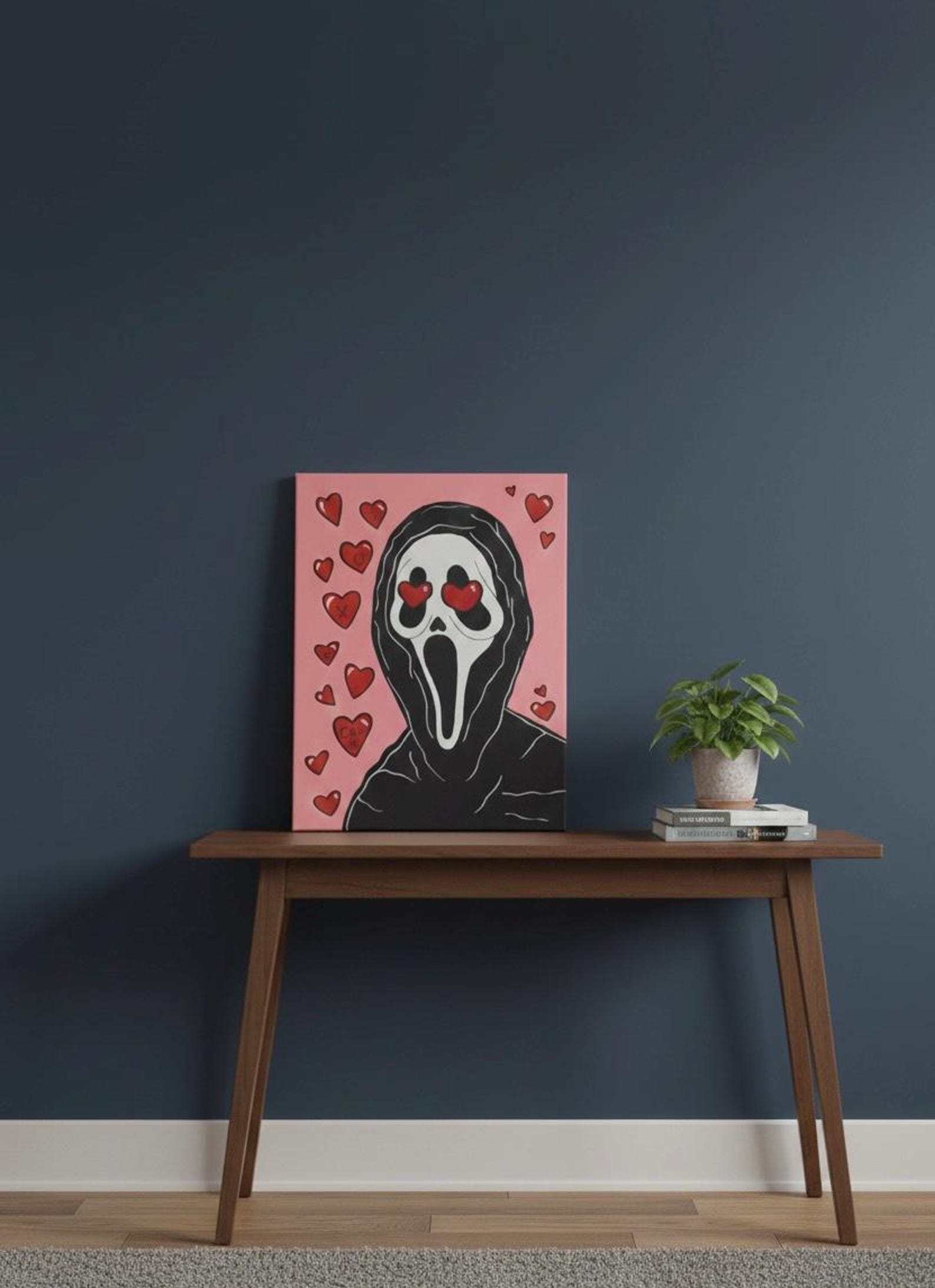 Valentine Ghostface Canvas Painting - Hand Painted Original Acrylic ...