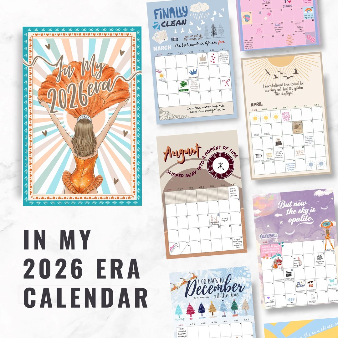 2026 Calendar Music Eras Art | Fan Made Wall Planner | Showgirl Gift ...