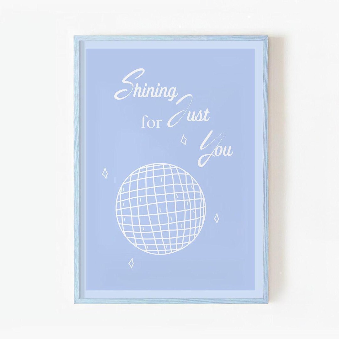 Light Blue Mirrorball Poster | Girl Swiftie Bedroom Digital Download ...