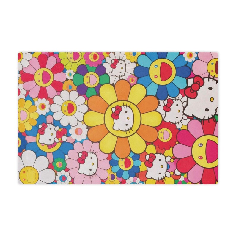 Hello Kitty X Takashi Murakami Pattern Minky Blanket | Colorful Daisy ...