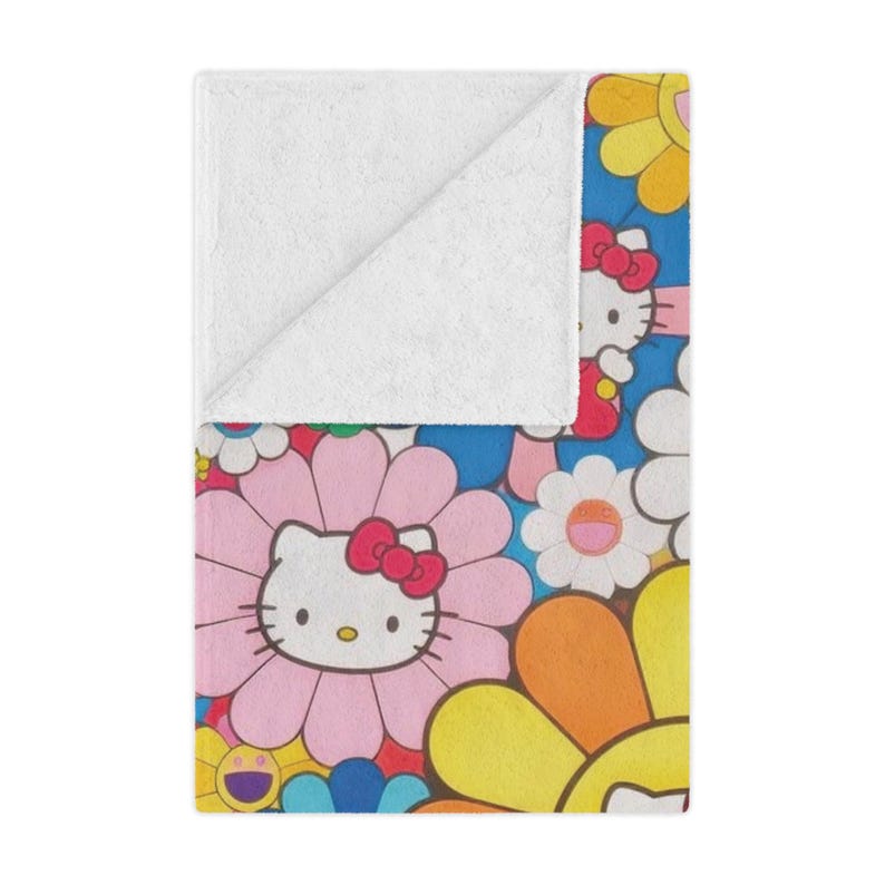 Hello Kitty X Takashi Murakami Pattern Minky Blanket | Colorful Daisy ...