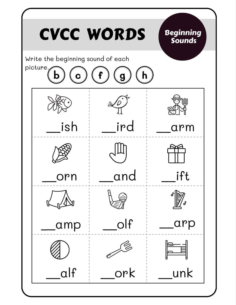 CVC WORD PUZZLE 5 Worksheets - Etsy