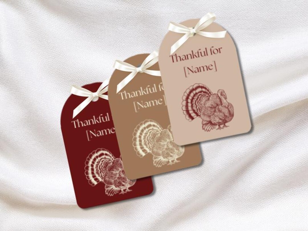 Thanksgiving Turkey Gift Tag Printable Hostess Friendsgiving Napkin ...