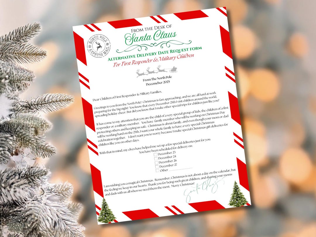 Santa Letter First Responder Children Firefighter Police EMT Military ...