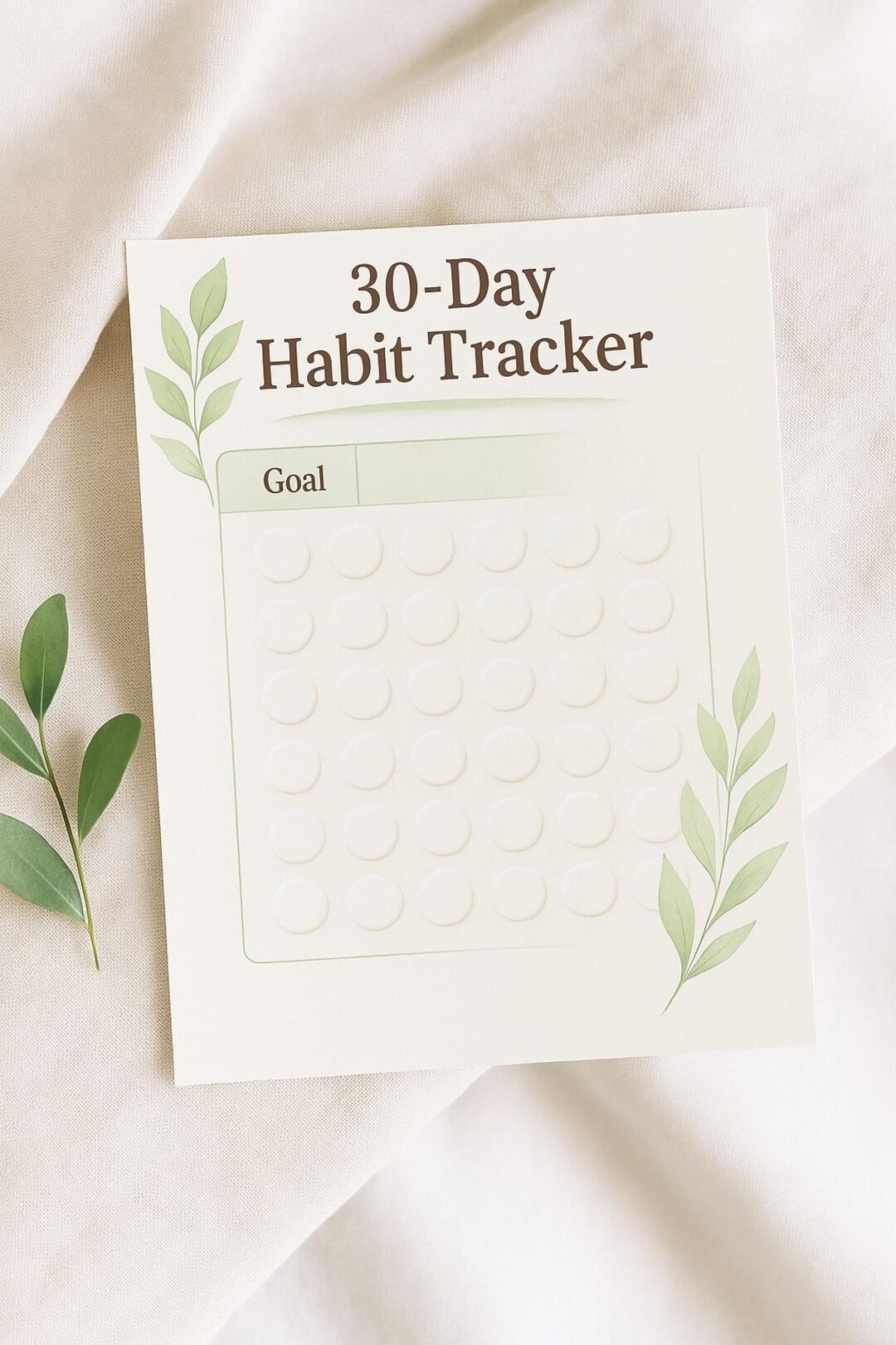 Botanical 30-day Habit Tracker • Minimalist Planner (PDF) - Etsy