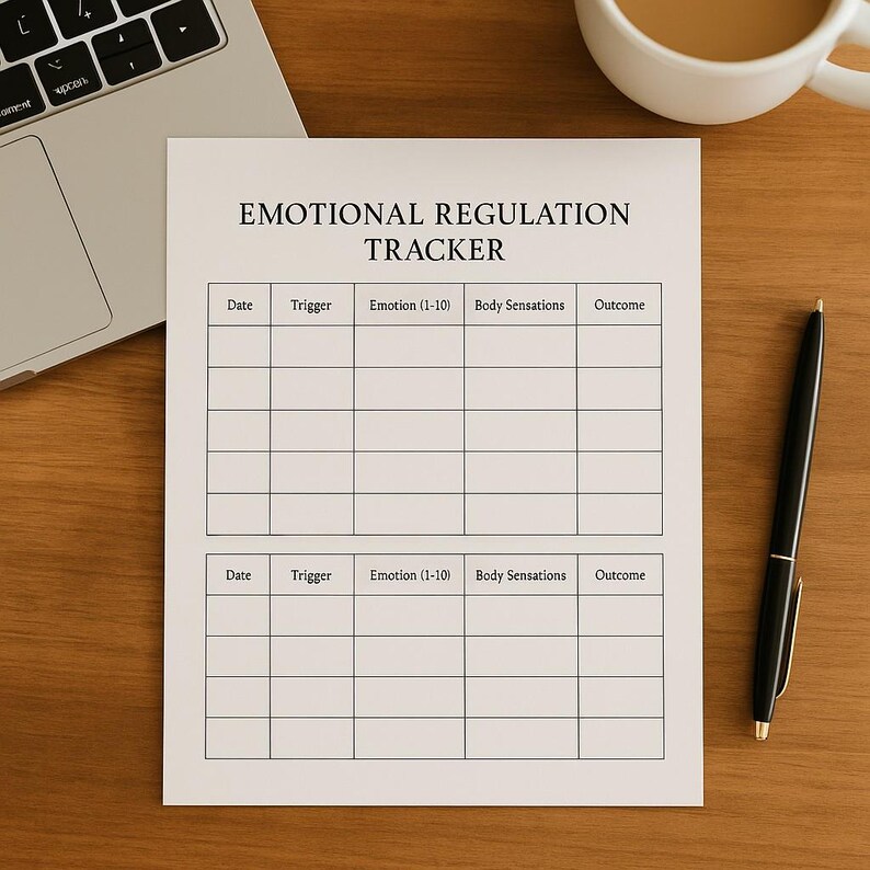 Emotional Regulation Printable | Mood Tracker, Anxiety Worksheet ...