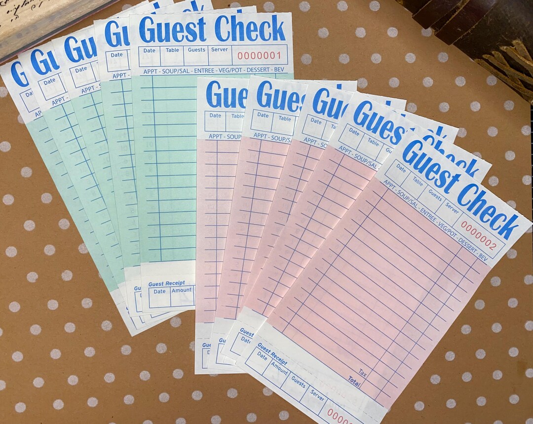Diner Style Guest Check Receipts | Junk Journal Ephemera | Scrapbooking ...