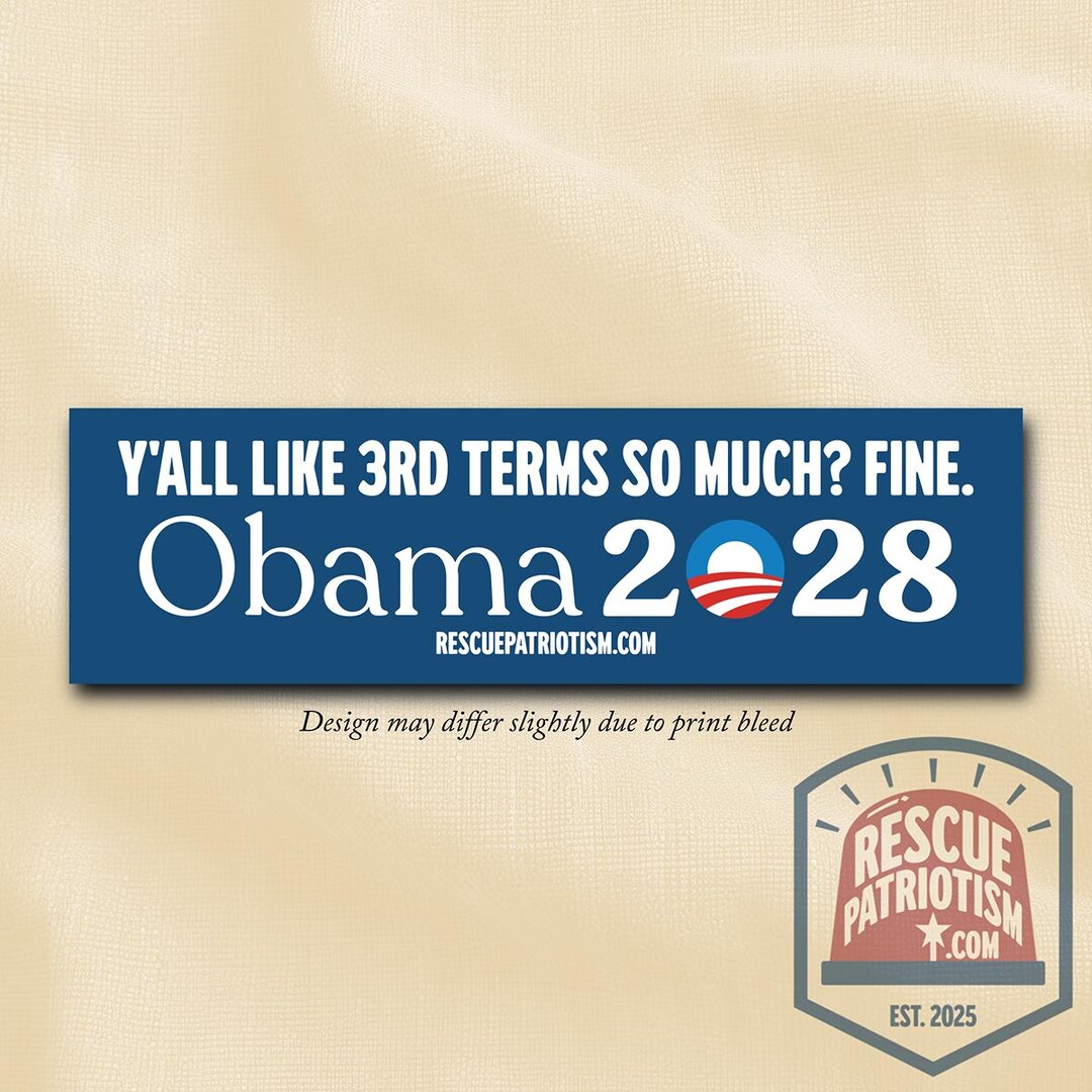 Obama 2028 Bumper Sticker, Anti Trump Sticker (11"x3") - Etsy