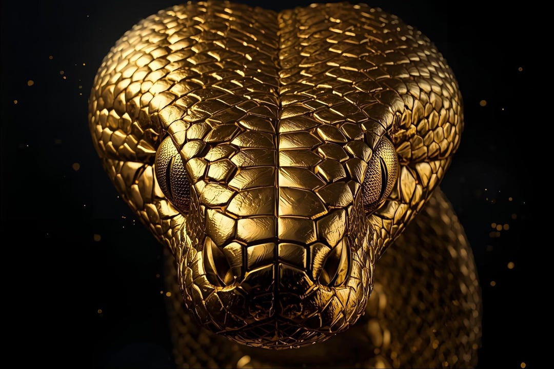 Serpent Gold Texture Wall Art - Dark Feminine Snake (digital Download ...
