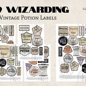 Printable Vintage Potion Labels, Wizarding World, Witches, Apothecary ...