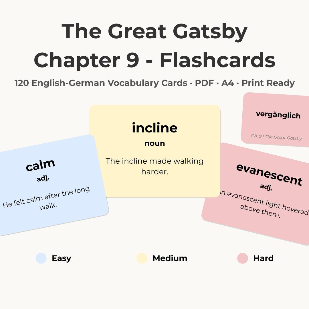 The Great Gatsby Chapter 9 Flashcards | 120 Vocabulary Flashcards ...