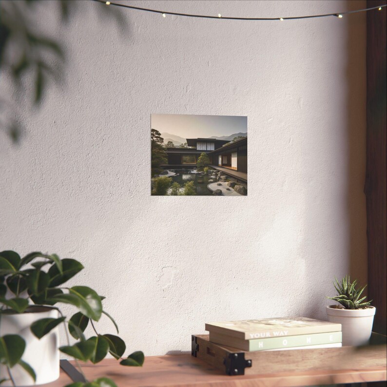 Japanese Zen Garden Poster Matte Horizontal, Traditional House ...