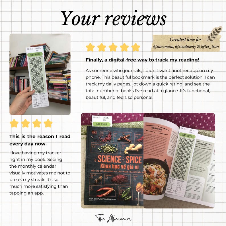 Reading Habit Tracker Bookmark | Printable Bookmark & Daily Log ...