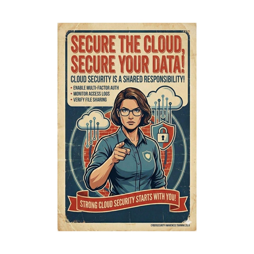 Cloud Security Poster - Vintage Propaganda Style - Cybersecurity ...