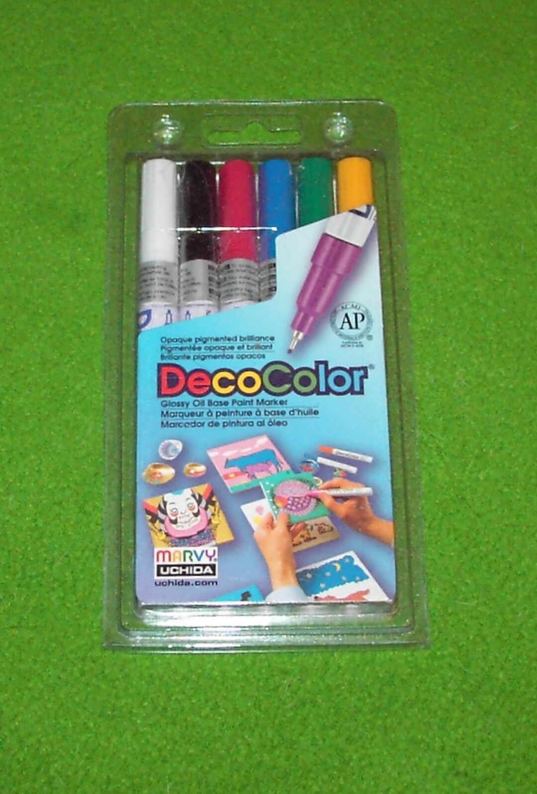 Decocolor Ultra Fine Tip Glossy Oil Base Paint Markers - Basic Colors ...