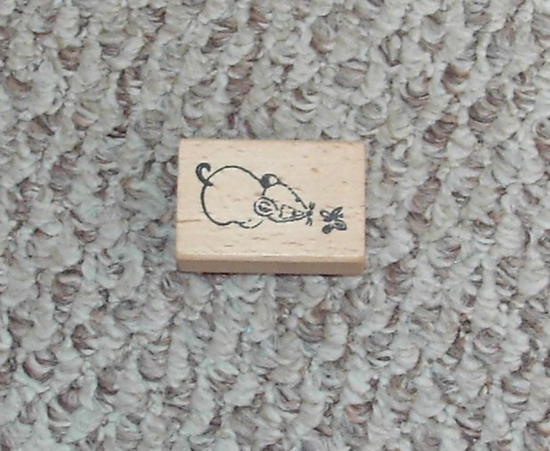 Mouse With Butterfly Wood Mounted Rubber Stamp - Etsy