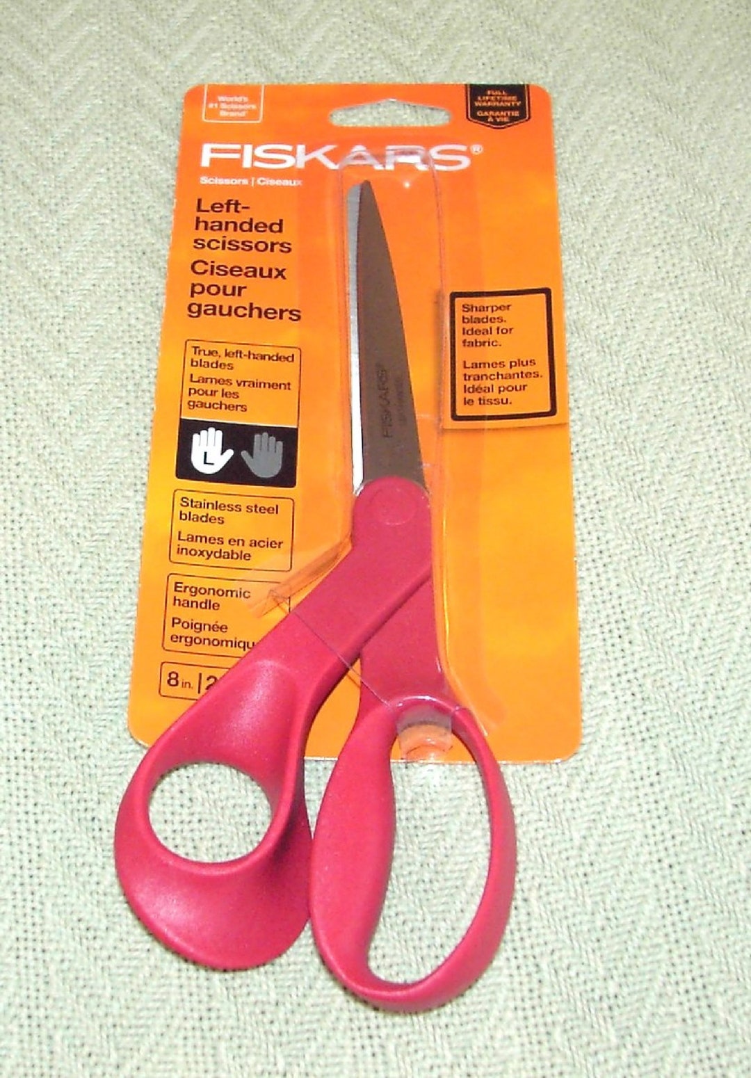 Fiskars Red Handle Lefty Scissors - 8 Inches - True Left Handed Blades ...