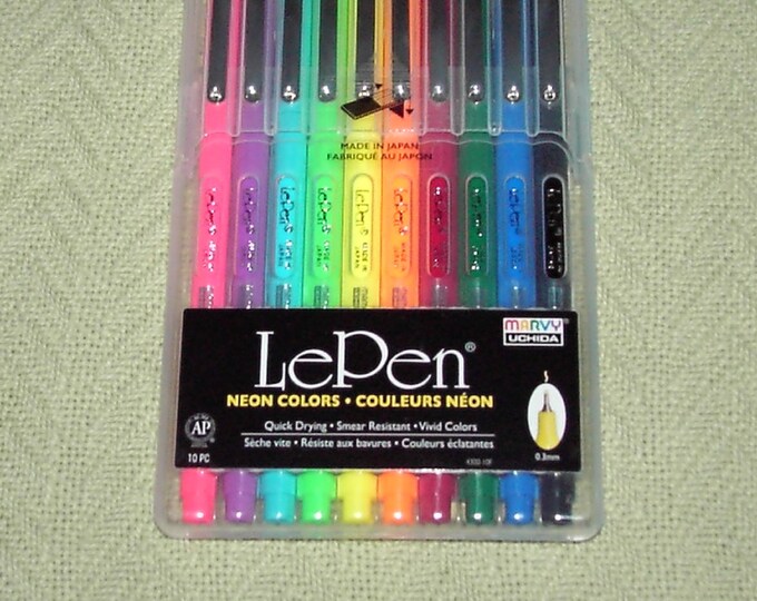 Le Pen Neon Colors - 10 Piece Set - Ultra Fine Tips - Etsy