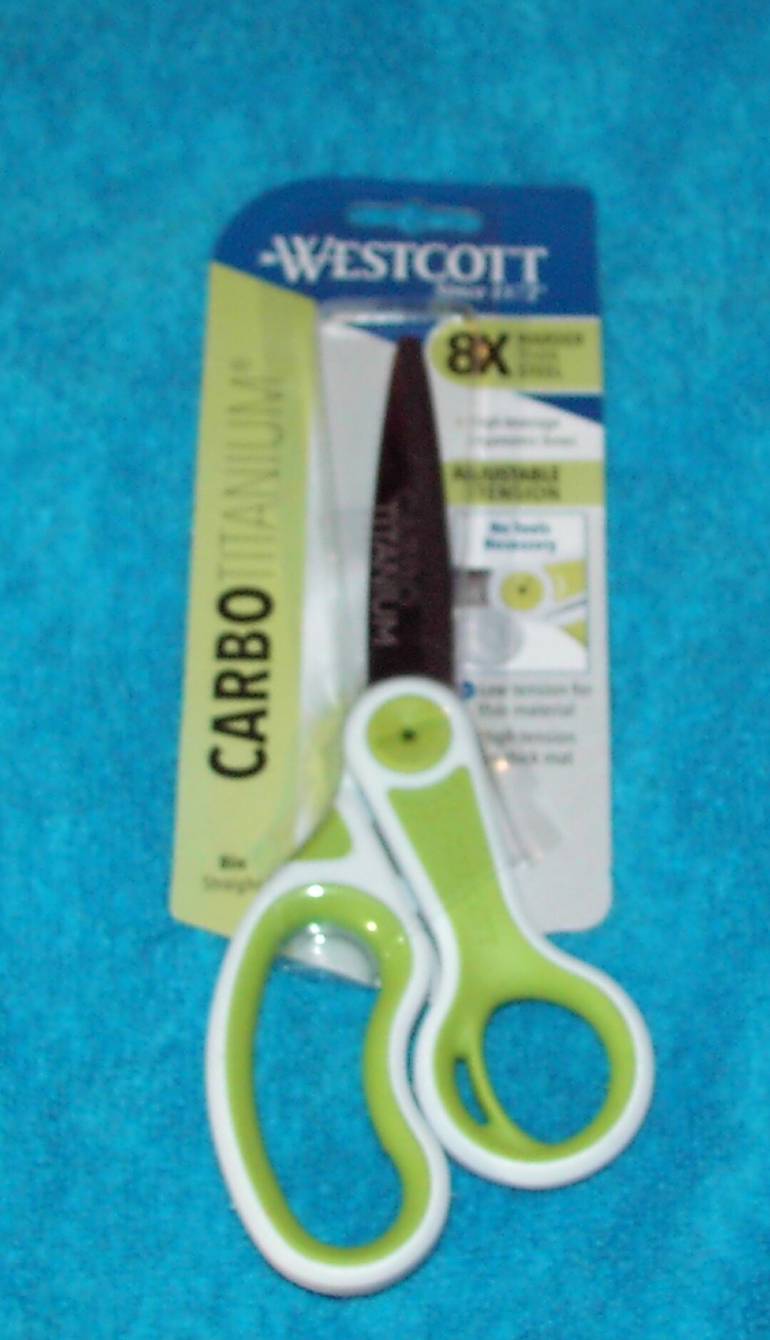 Westcott 8x Harder Than Steel Carbo Titanium Scissors - Green & White ...