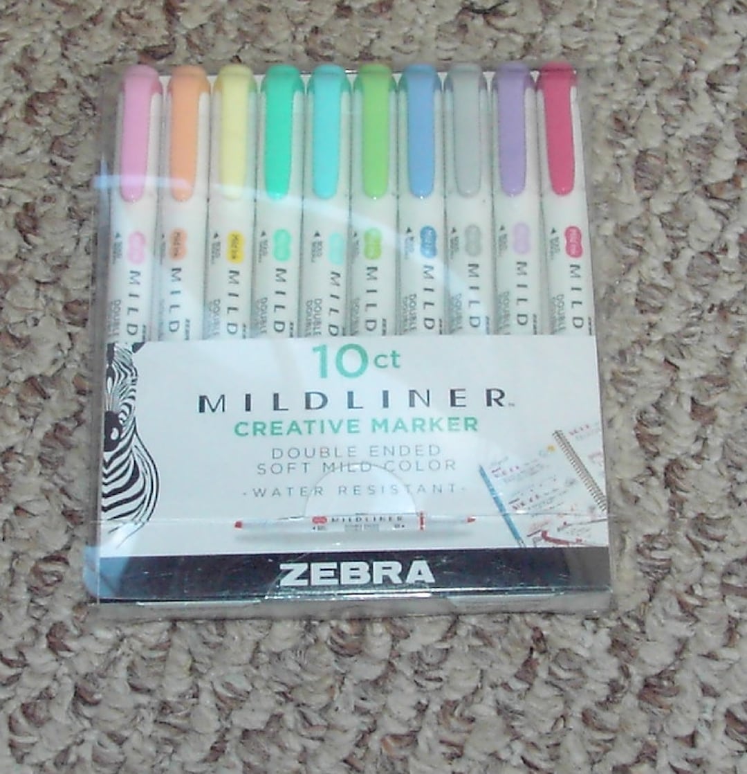 10 Mildliner Creative Marker Double Ended Soft Markers (bullet & Chisel ...